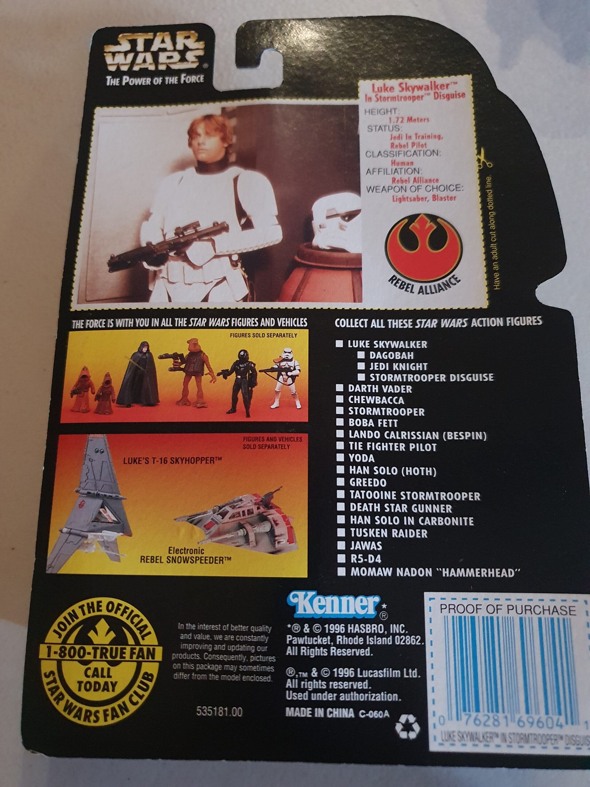 Luke Skywalker Stormtrooper Star Wars The Power Of The Force KENNER ...